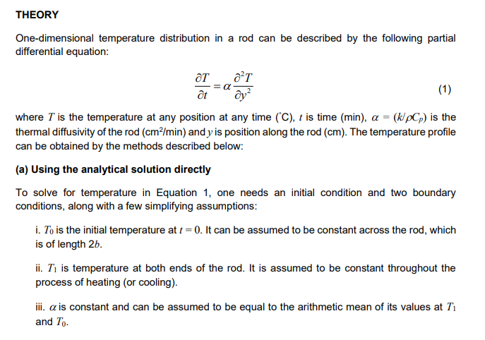 THEORYOne-dimensional temperature distribution in ﻿a | Chegg.com