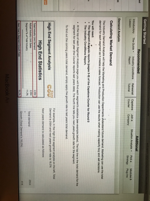 High End Segment Analysis cou For example, in the | Chegg.com