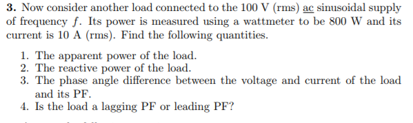 Solved 5. Consider the load of Problem 3 and assume it is a | Chegg.com