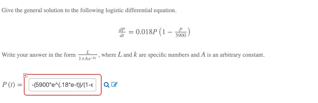 Solved Give the general solution to the following logistic | Chegg.com