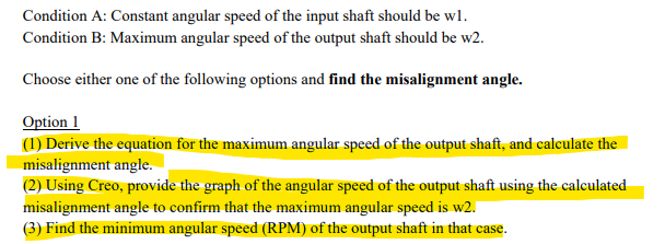 Solved Output Shaft Connector Input Shaft Misalignment Angle | Chegg.com