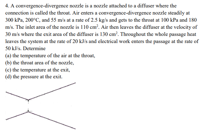 Solved A convergence-divergence nozzle is a nozzle attached | Chegg.com