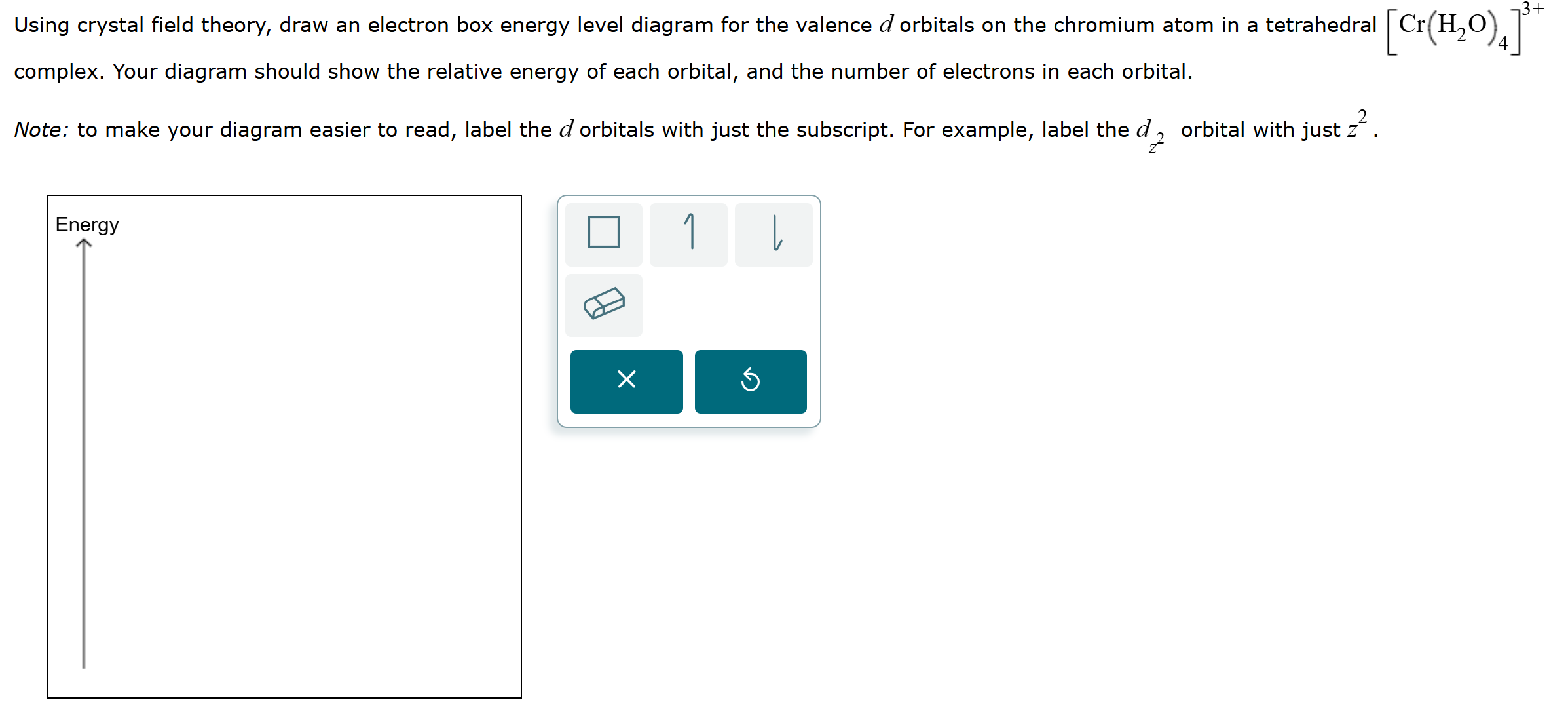 Solved Using crystal field theory, draw an ﻿electron box | Chegg.com