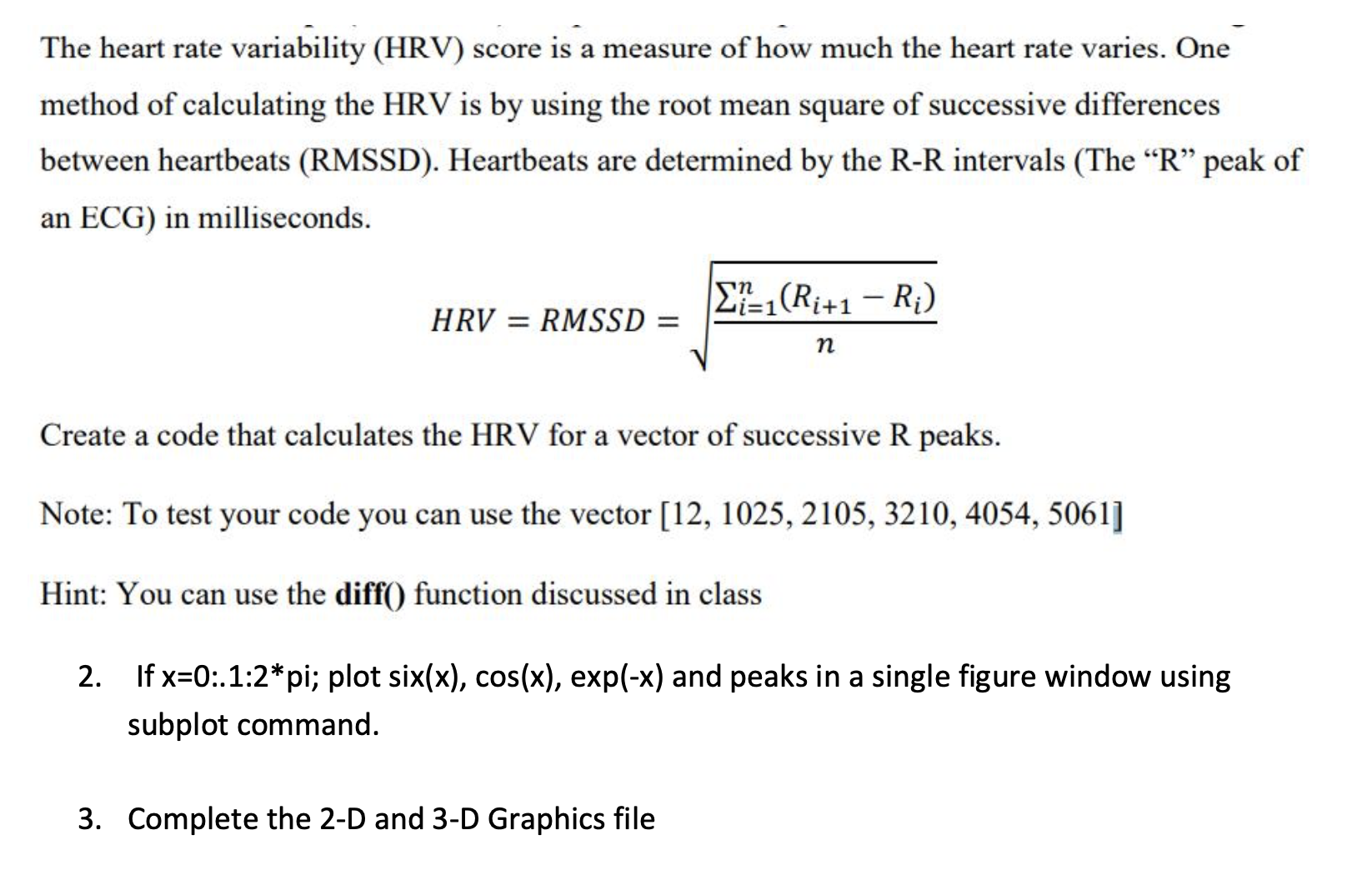 The heart rate variability (HRV) score is a measure | Chegg.com
