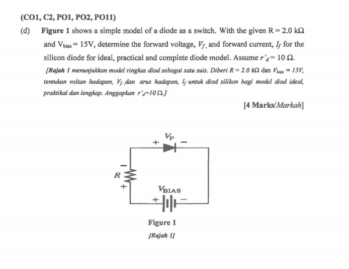 Solved (C01, C2, PO1, PO2, PO11) (d) Figure 1 shows a simple | Chegg.com