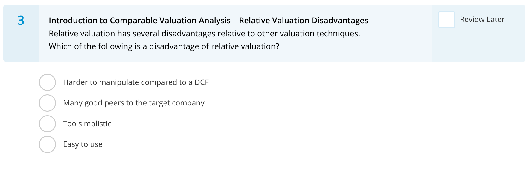Solved Introduction to Comparable Valuation Analysis - Main | Chegg.com