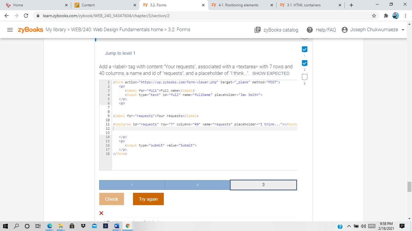 Solved: Home х Content х Zy 3.2. Forms х Zy 4.1. Positioni... | Chegg.com