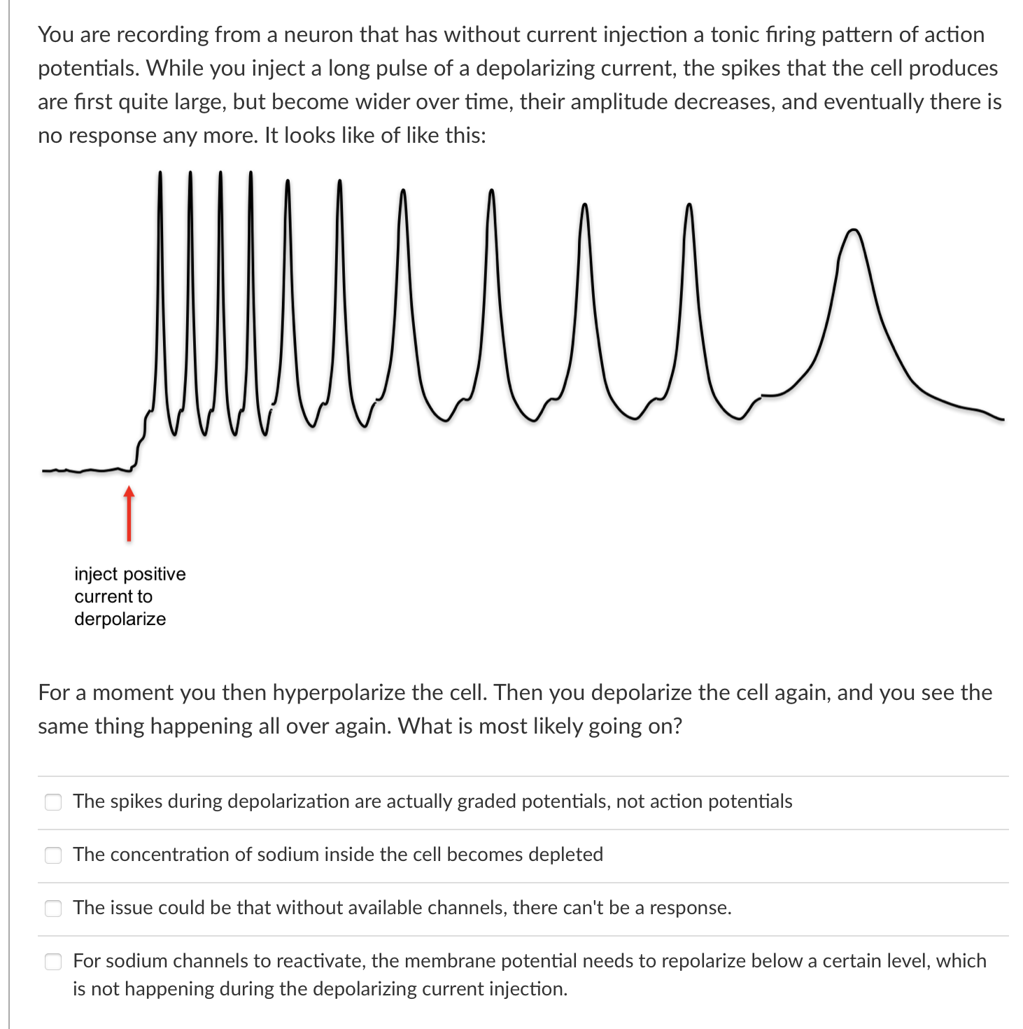 Solved You are recording from a neuron that has without | Chegg.com