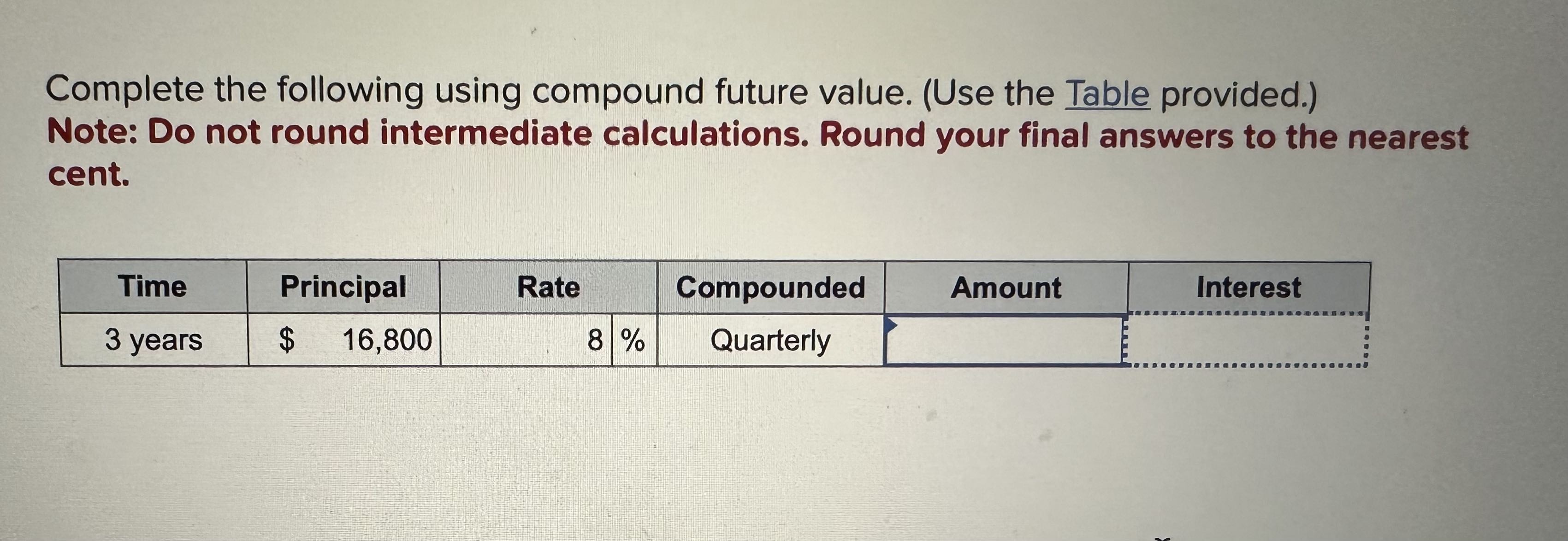 Solved Complete The Following Using Compound Future Value 4137