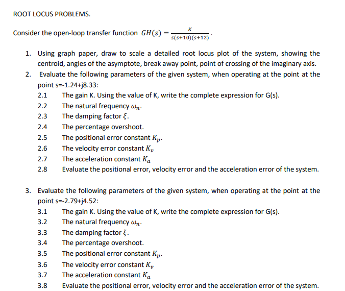 ROOT LOCUS PROBLEMS. K Consider the open-loop | Chegg.com