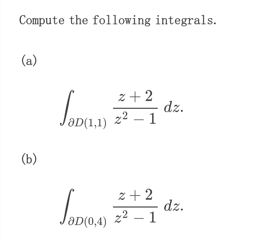 Solved Compute the following integrals. (a) | Chegg.com