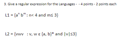 Solved 3. Give a regular expression for the Languages - −4 | Chegg.com