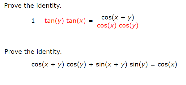 Solved Prove the identity. cos(x y) cos(x) cos(y) 1 - tan(y) | Chegg.com