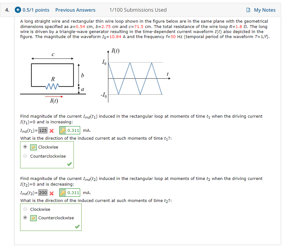 Solved A long straight wire and rectangular thin wire loop | Chegg.com