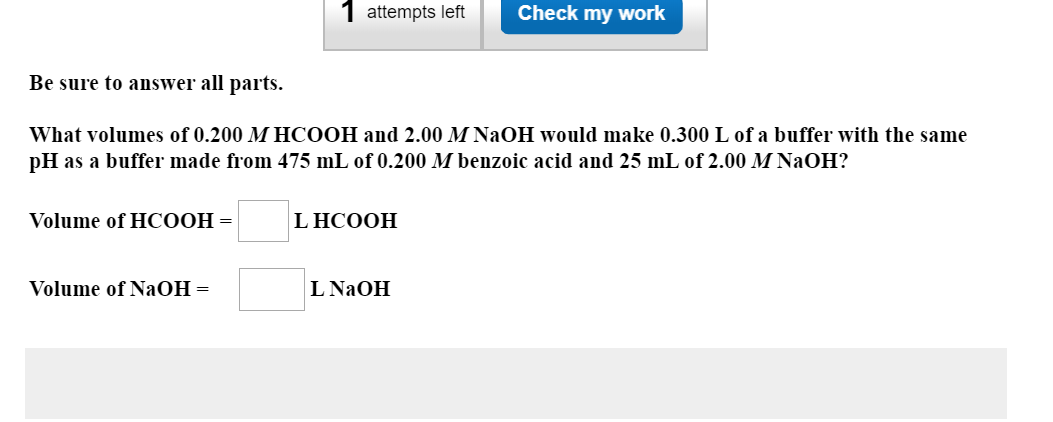 Solved 1 attempts left Check my work Be sure to answer all | Chegg.com