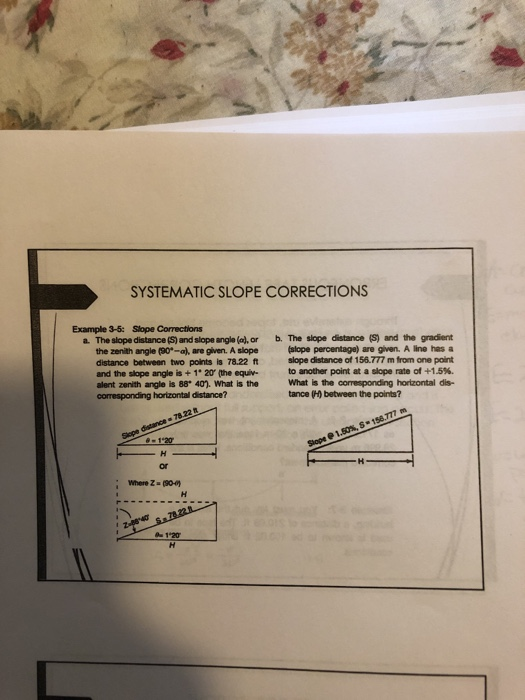 Solved SYSTEMATIC SLOPE CORRECTIONS Example 3-5: Slope | Chegg.com