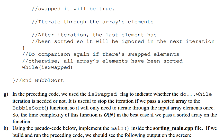 Solved Write codes in C++ . Bubblesort, Selection Sort, | Chegg.com