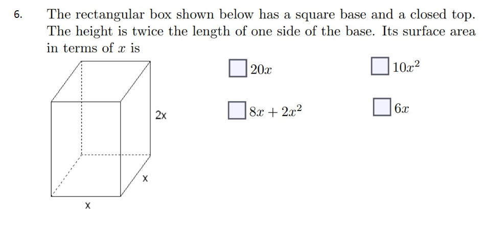 Solved The rectangular box shown below has a square base and | Chegg.com