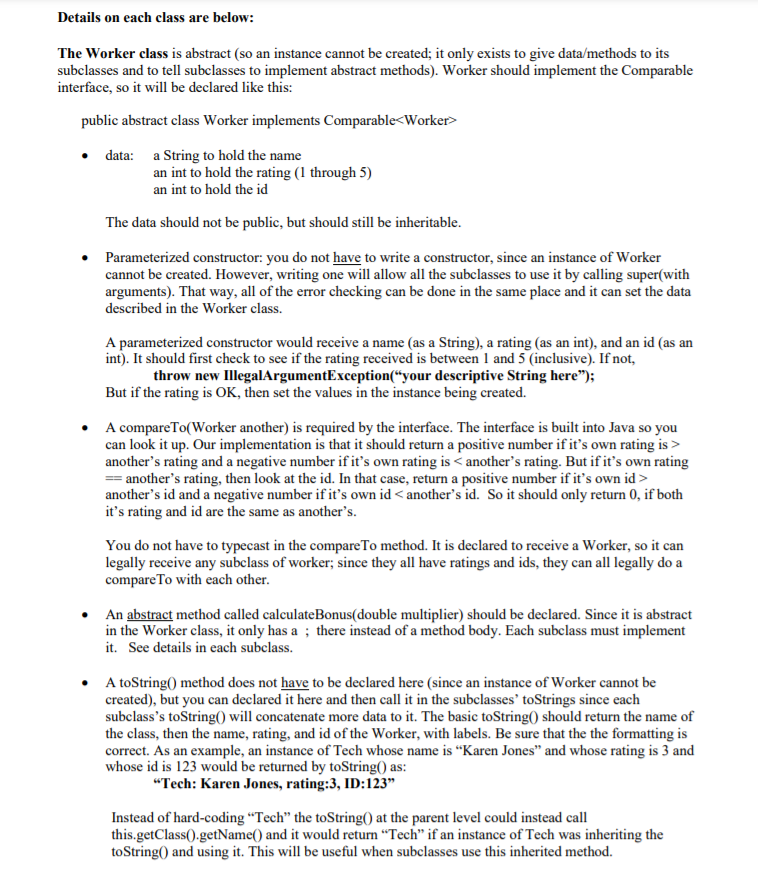 Solved For this Minilab, you will write an abstract class | Chegg.com