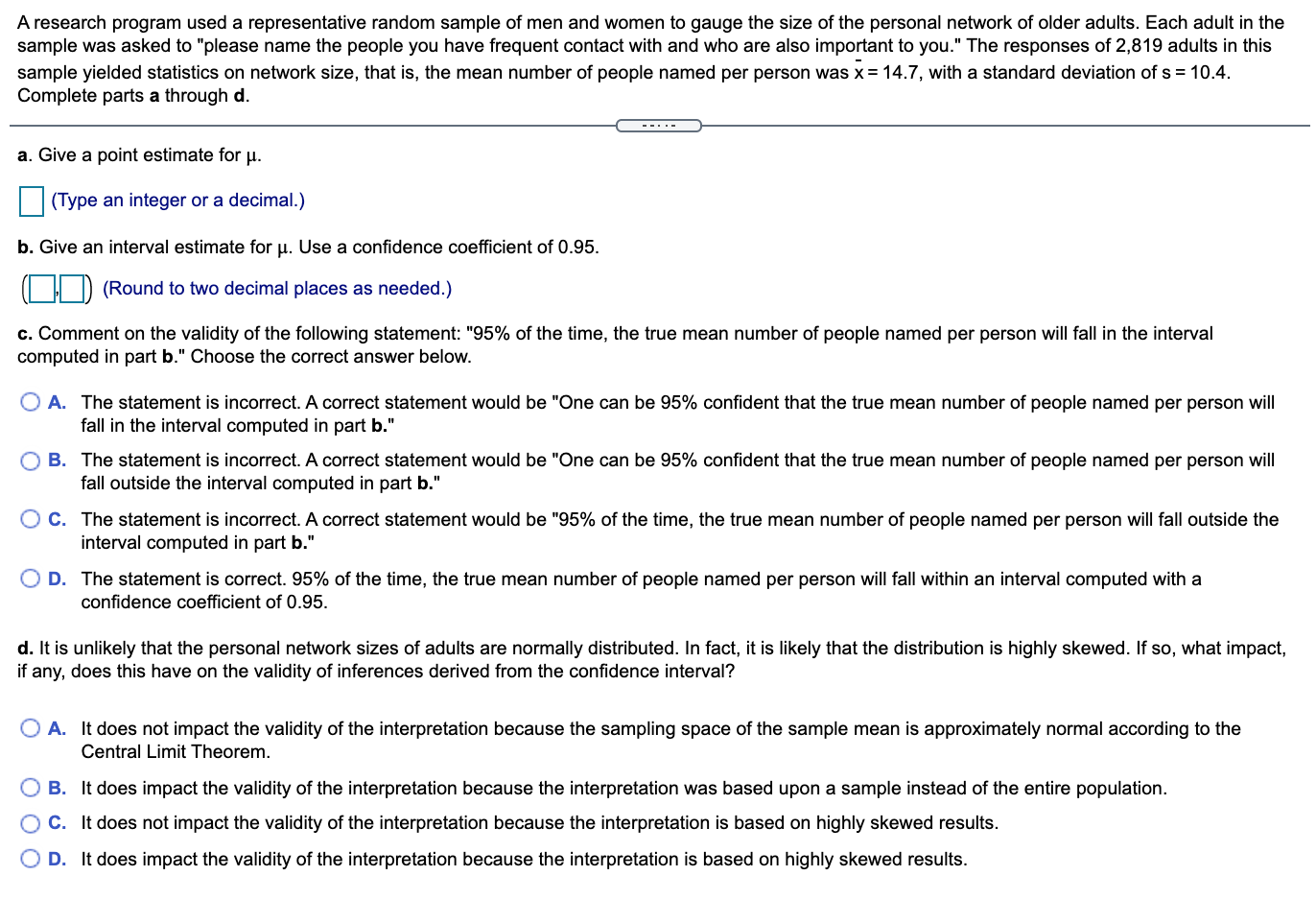 Solved A research program used a representative random | Chegg.com