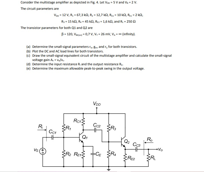 Solved Question 4 (25 pts) Consider the multistage amplifier | Chegg.com