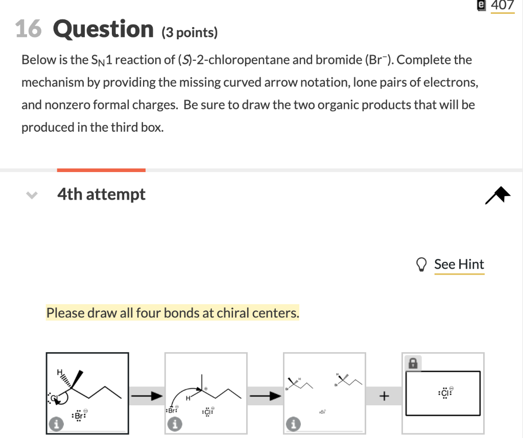 Solved Below is the SN1 reaction of (S)-2-chloropentane and | Chegg.com