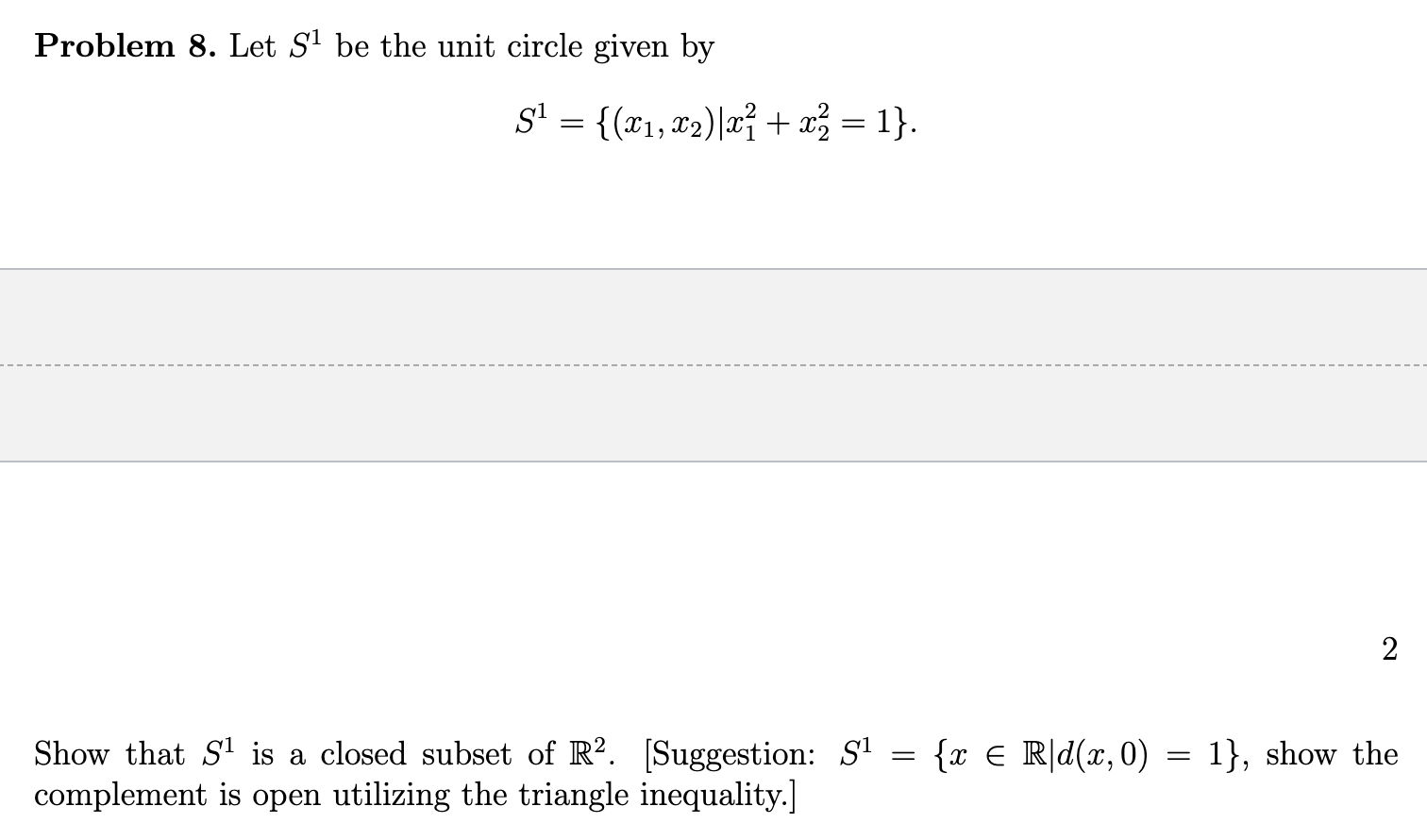 Solved Show that S1 ﻿is a closed subset of R2. [Suggestion: | Chegg.com