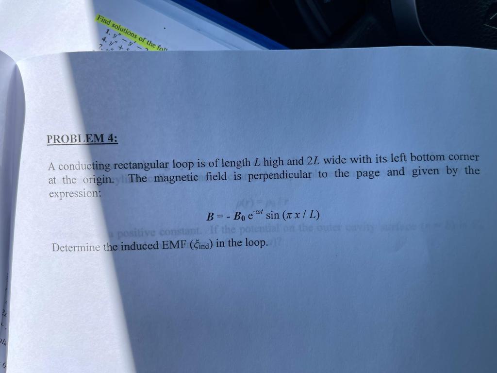 Solved A conducting rectangular loop is of length L high and | Chegg.com