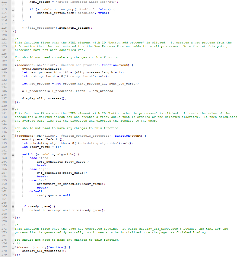 Solved Implement First-Come-First-Serve and | Chegg.com