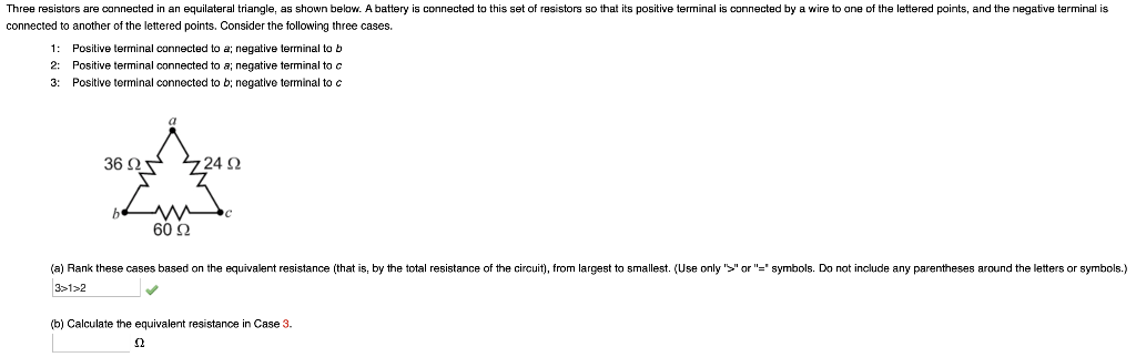 Solved Three resistors are connected in an equilateral | Chegg.com