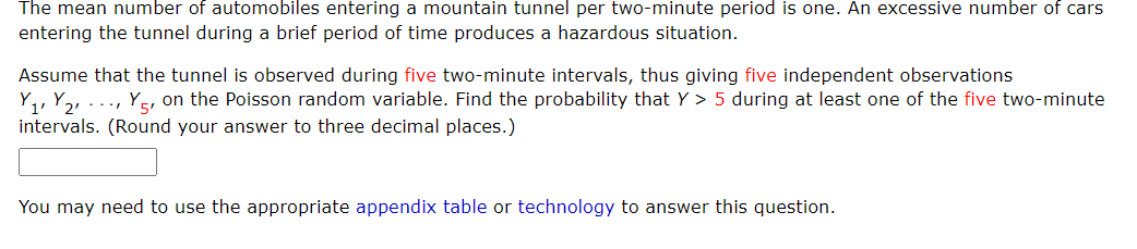 Solved The mean number of automobiles entering a mountain | Chegg.com
