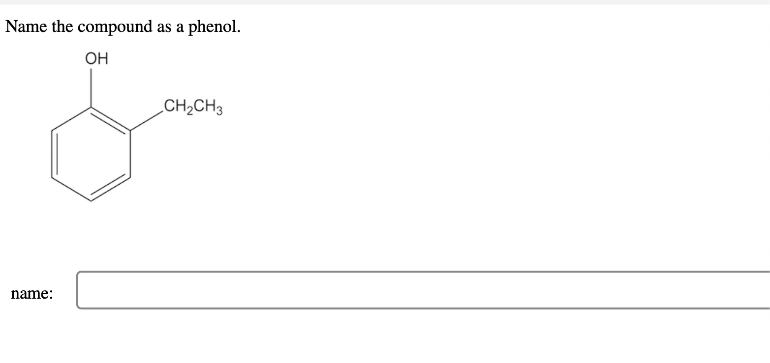Solved Name the compound as a phenol. | Chegg.com