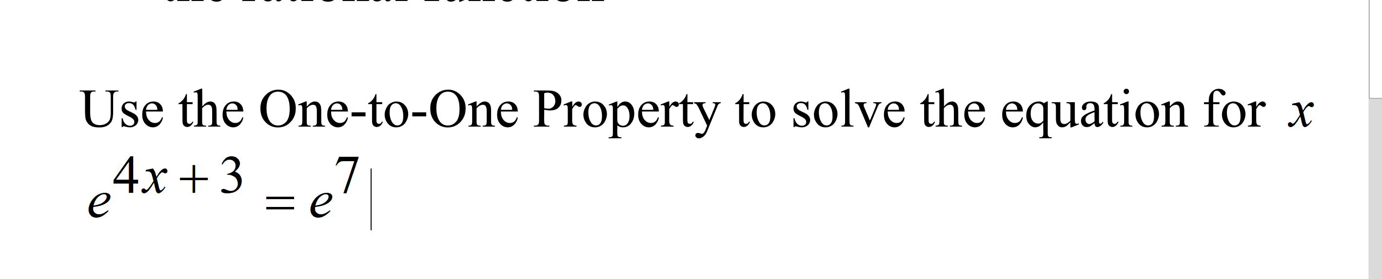 Solved Use the One-to-One Property to solve the equation for | Chegg.com