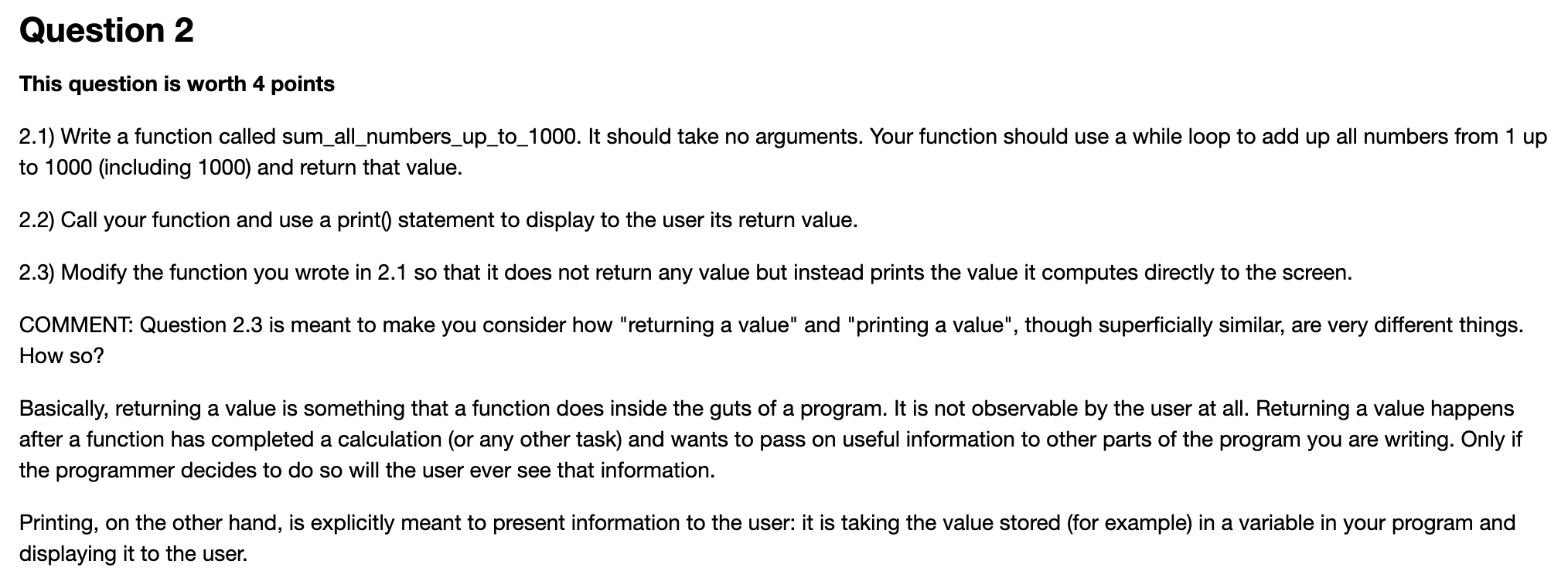 Solved Question 2 This question is worth 4 points 2.1) Write | Chegg.com