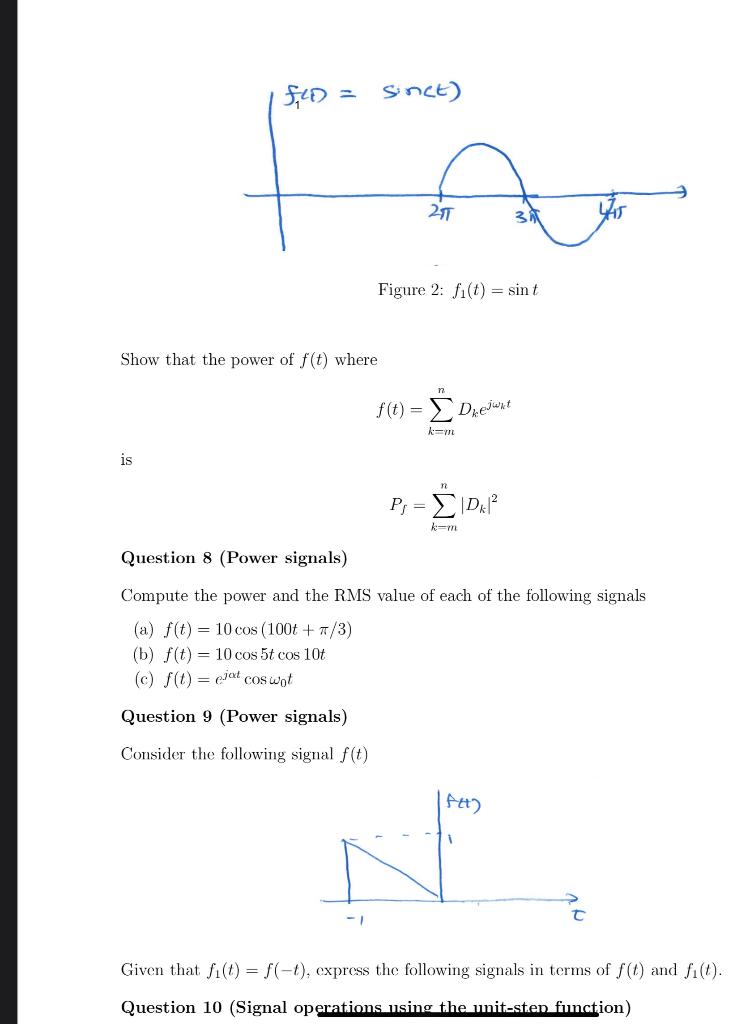 Solved Question 6 (Energy signals) Find the energy of the | Chegg.com