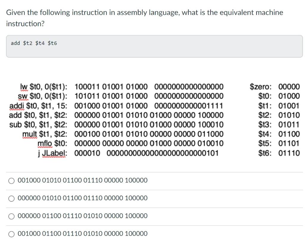 Solved 1) 2) For instruction beq $t0, $t1, Label, the | Chegg.com