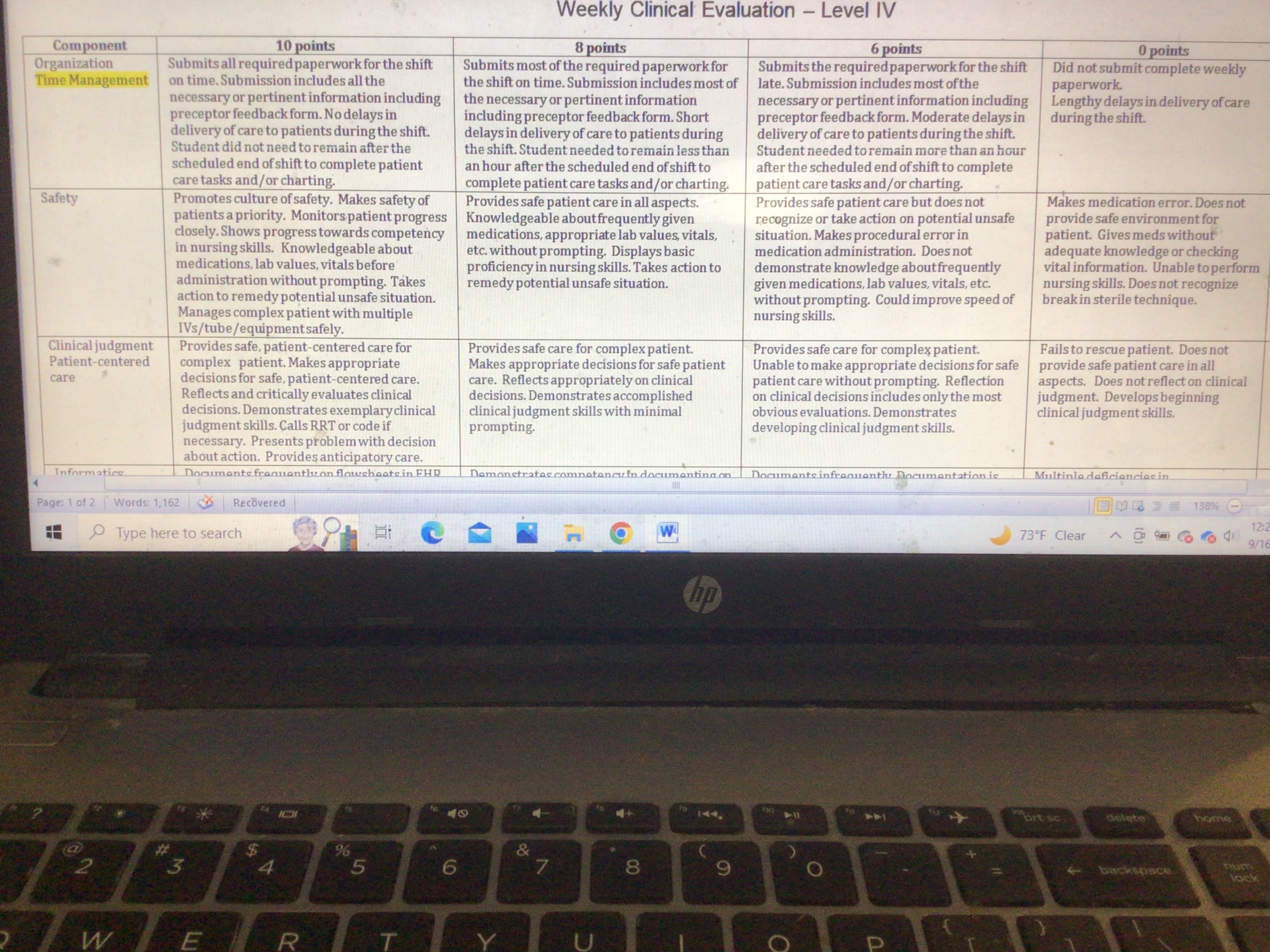 Hello, I have difficulty writing weekly clinical | Chegg.com