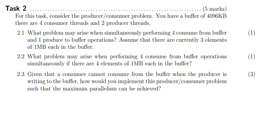 Solved (1) Task 2 (5 marks) For this task, consider the | Chegg.com