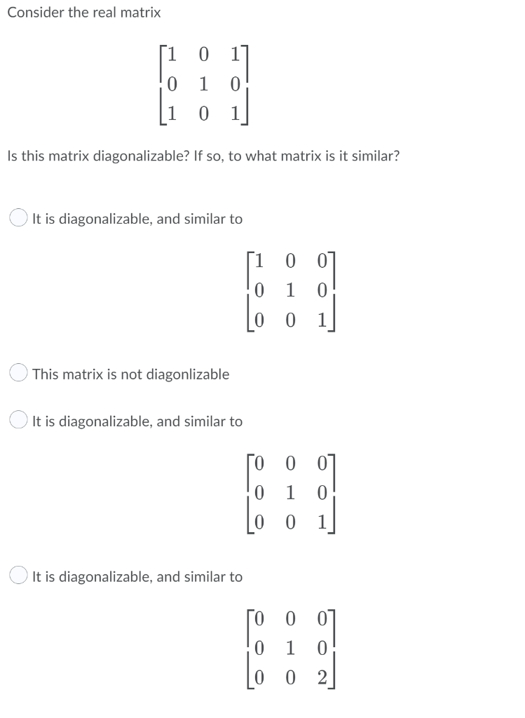 Solved Consider the real matrix 0 1] 6: 1 0 Is this matrix | Chegg.com