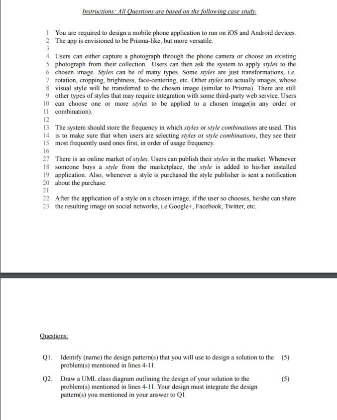 Solved Instructions: All Questions are based on the | Chegg.com