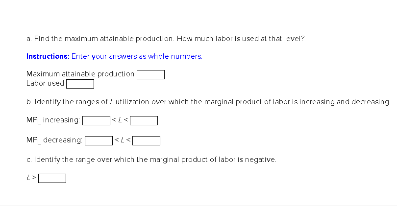 Solved A firm's short-run production function is given by | Chegg.com