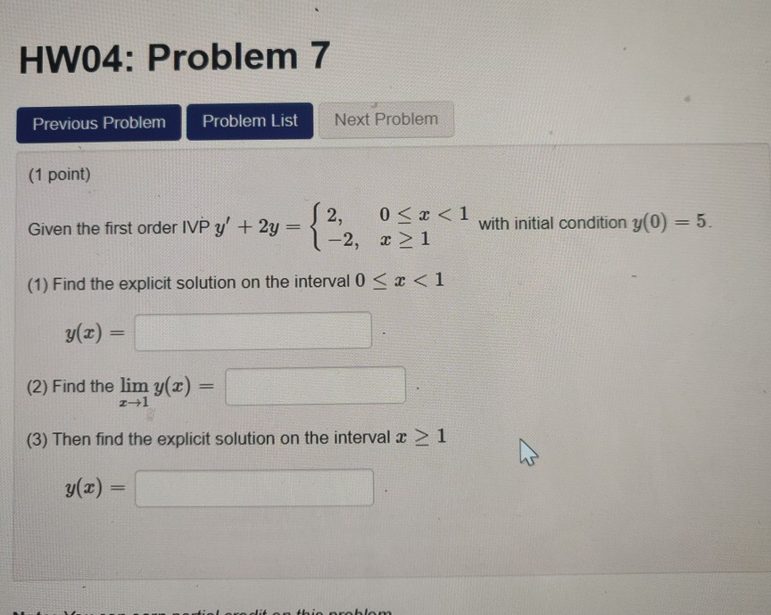 Solved HW04: Problem 6 Previous Problem Problem List Next | Chegg.com