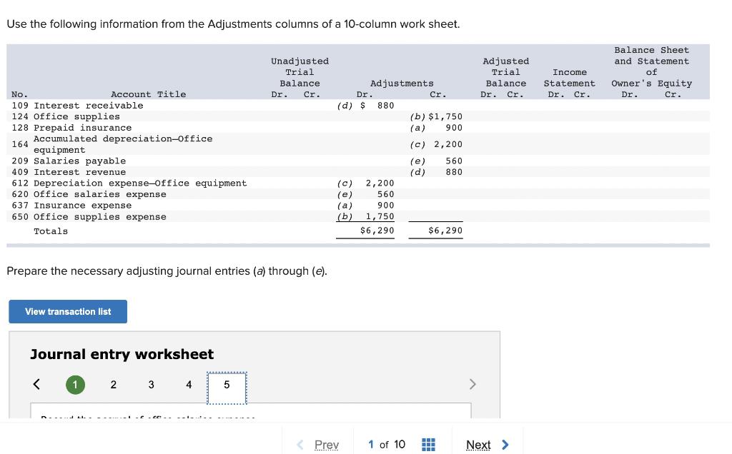 Solved Journal entry worksheet Record insurance expense for | Chegg.com