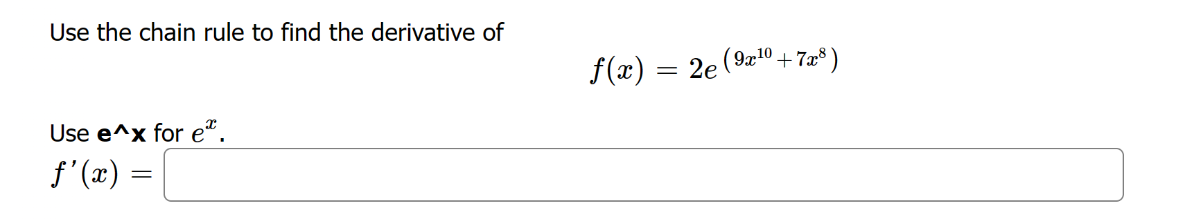 Solved Use the chain rule to find the derivative of | Chegg.com