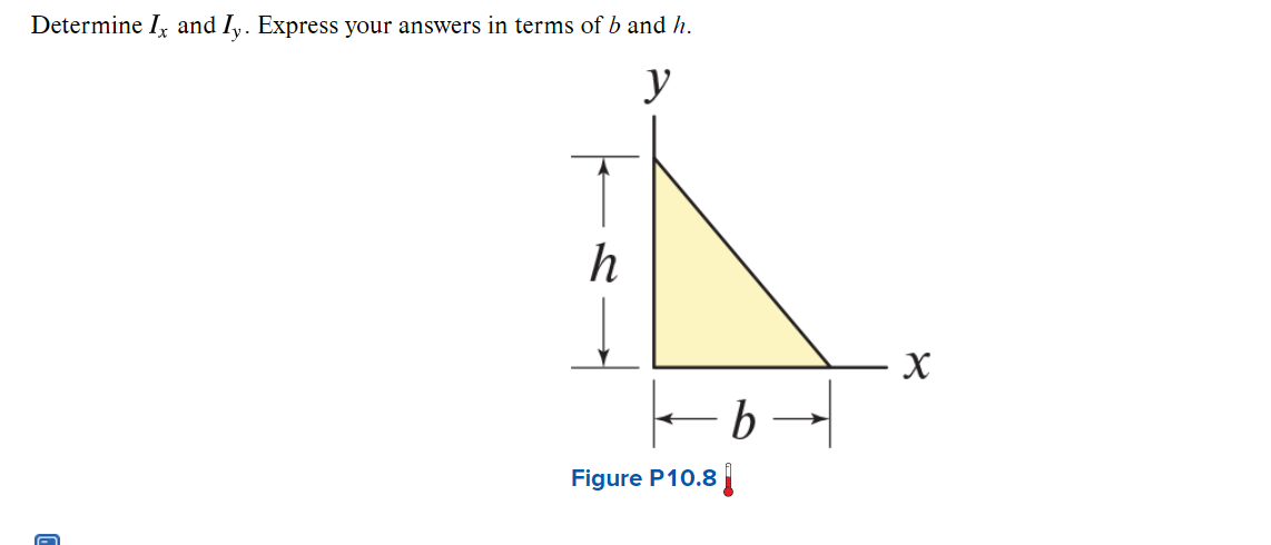 Solved Determine Ix and Iy. Express your answers in terms of | Chegg.com