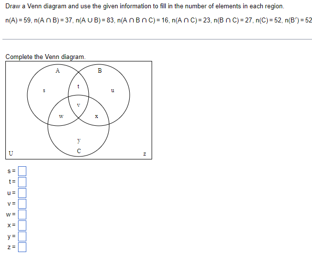 Solved Draw a Venn diagram and use the given information to | Chegg.com