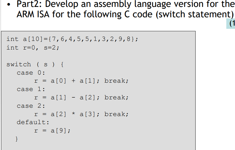 Part2: Develop an assembly language version for the | Chegg.com