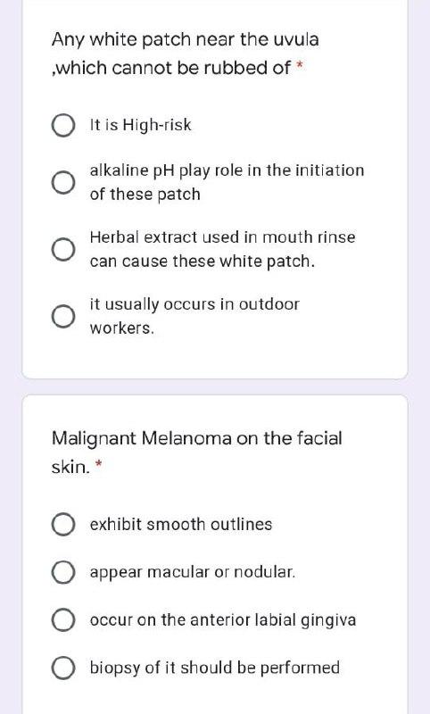 Solved Any white patch near the uvula ,which cannot be | Chegg.com