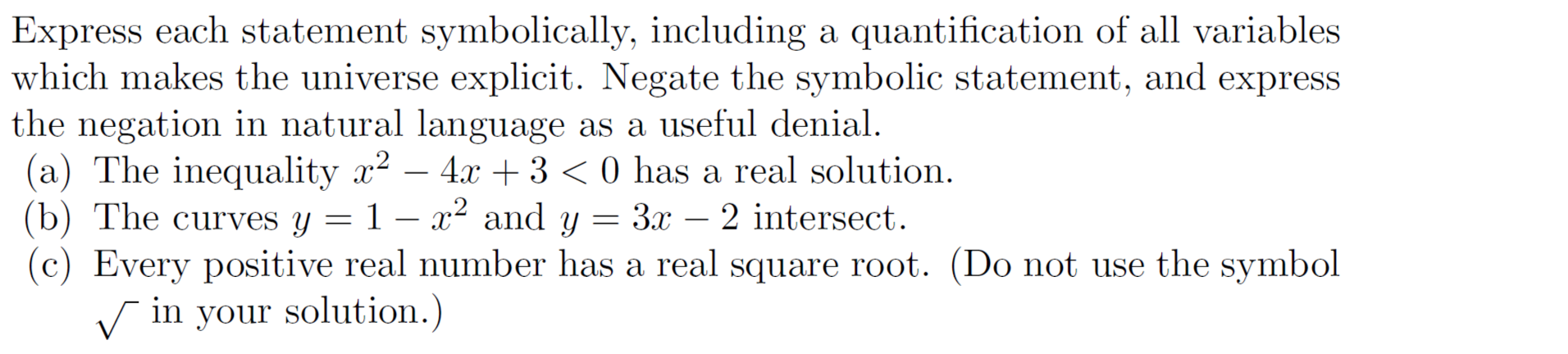 Solved Express each statement symbolically, including a | Chegg.com