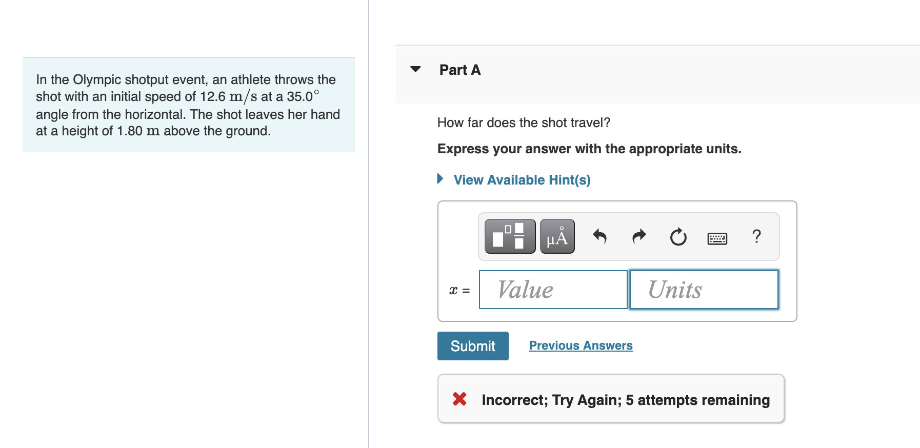 Solved In the Olympic shot put event, an athlete throws the | Chegg.com